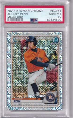 JEREMY PENA - 2020 BOWMAN CHROME PROSPECT - MEGA BOX - REFRACTOR - PSA ...