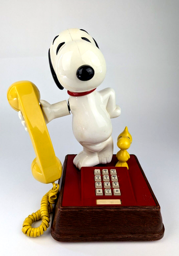 Vintage Snoopy and Woodstock Rotary Dial Phone Marked 1966 Peanuts Gang ...