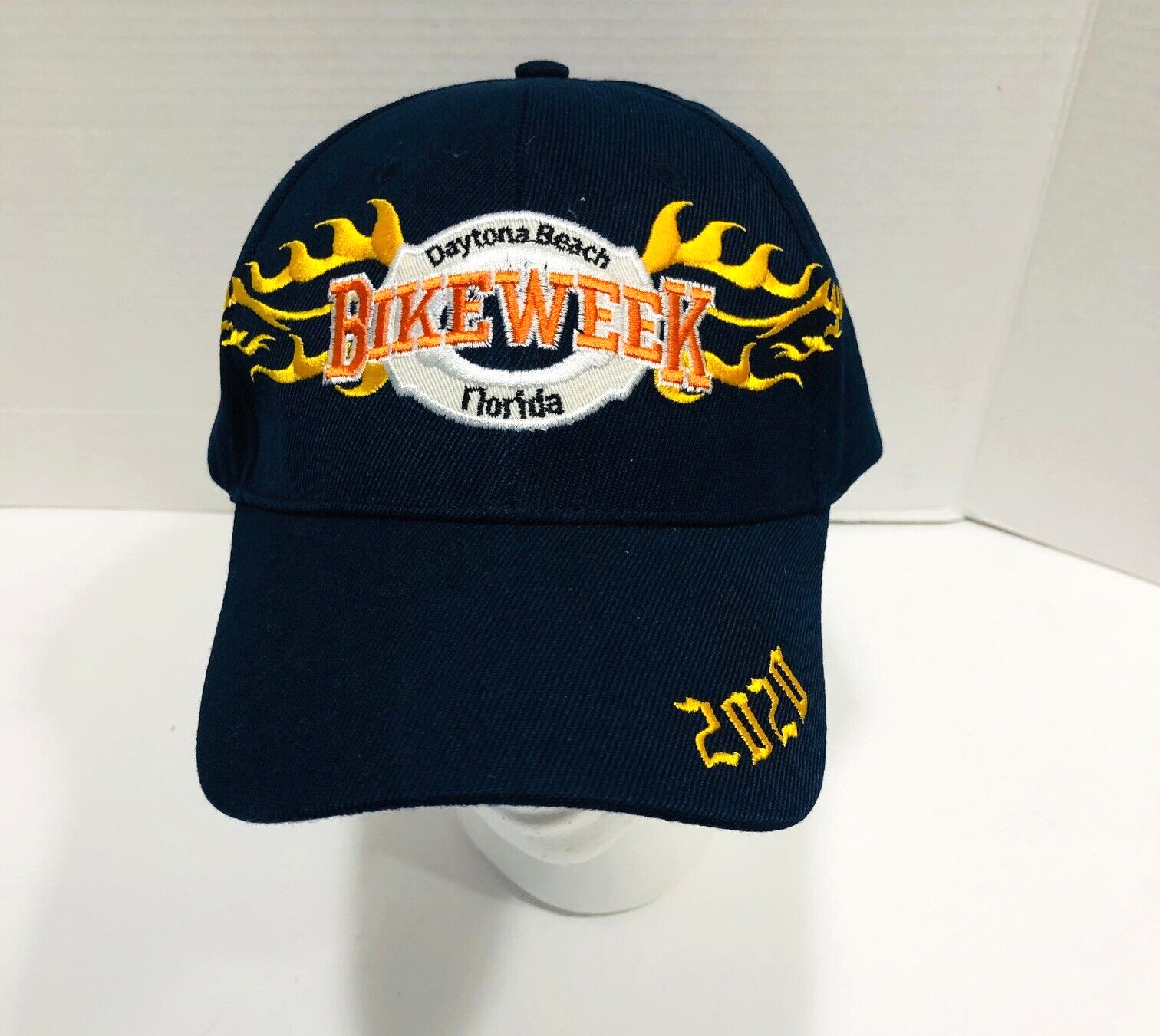 2020 Bike Week Baseball Hat Black Embroidered Flames … - Gem