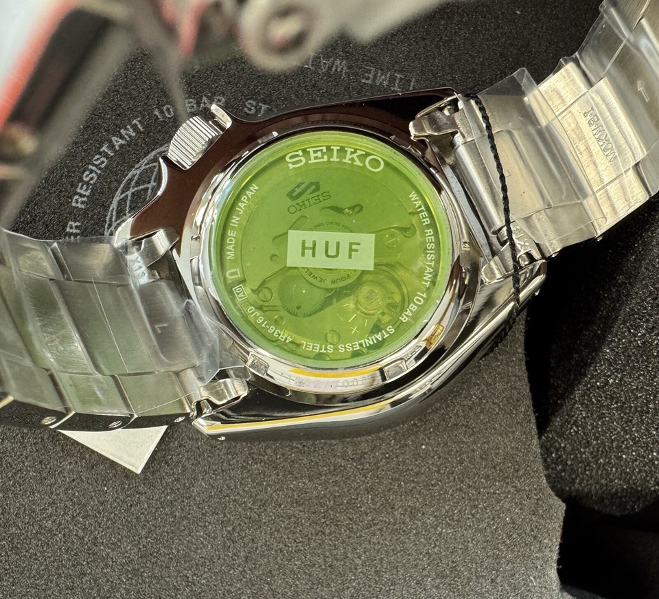 Seiko 5 Automatic Silver Dial Men's HUF Limited Edition Watch SRPL33 ...