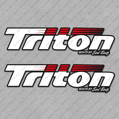 TRITON BOATS LOGO BY EARL BENTZ DECALS 2 18" LONG | eBay