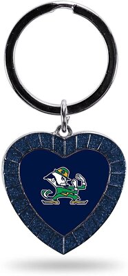 Notre Dame Keychain Rhinestone Heart Decal Emblem Team Color University ...