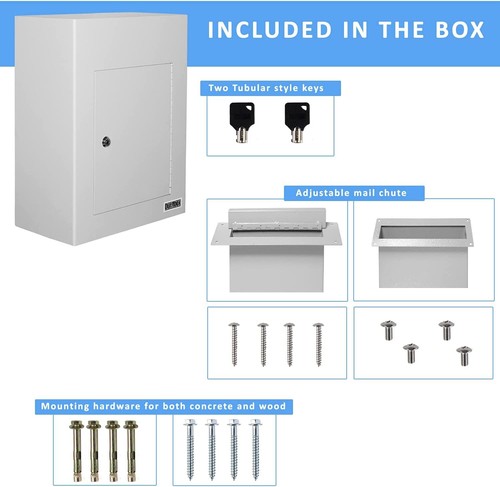 Through The Wall Key Drop Box Adjustable Chute Deposit Safe Secure Rent ...