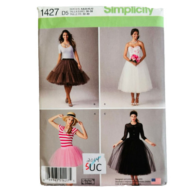 Simplicity 1427 Tutu Pattern Tulle Skirts Sewing Pattern 3 lengths Sz 4-12 UNCUT | eBay