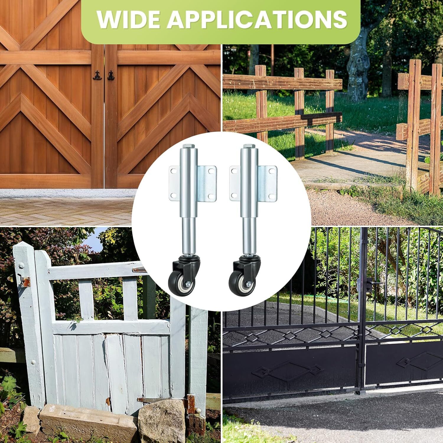 Gate Wheel Spring Loaded Garden Galvanised | Grelly UK