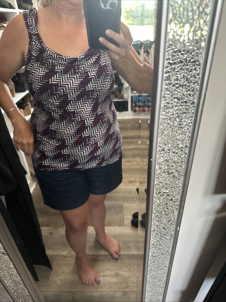 White House Black Market Purple Camisole Cowl Neck L | eBay