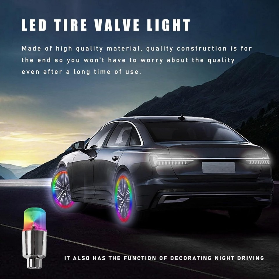 LED waterproof Tire Valve Flash Light Neon Spoke Bulb for cars | eBay