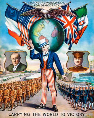 Carrying World Victory - Uncle Sam Democracy 1918 World War I ...