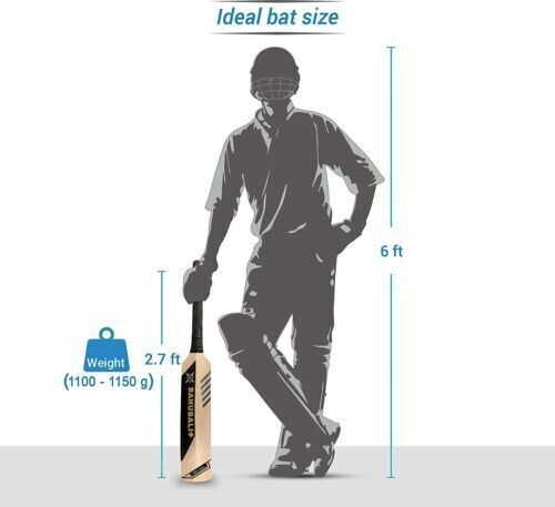 Mongoose Type Kashmir Willow Cricket bat (Pre-Knocked) Well Balanced ...