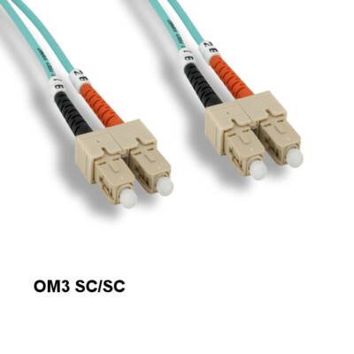 LOT10 Kentek 3m OM3 SC to SC 10Gb Multi-Mode Fiber Optic Cable 50/125 ...