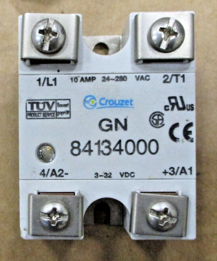 Crouzet GN 84134000 Solid State Relay 10 Amp 24-280VAC 3-32VDC A8393WVS ...