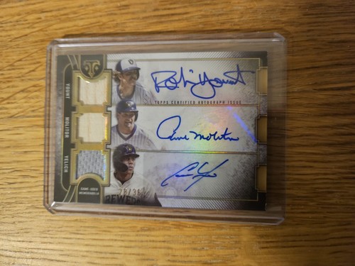 2024 Topps Triple Threads Yount/Molitor/Yelich Patch Auto 28/36 #ARC ...
