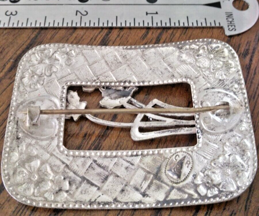 VINTAGE ESTATE Antique Signed C&R Sterling Victorian Floral Brooch Pin ...