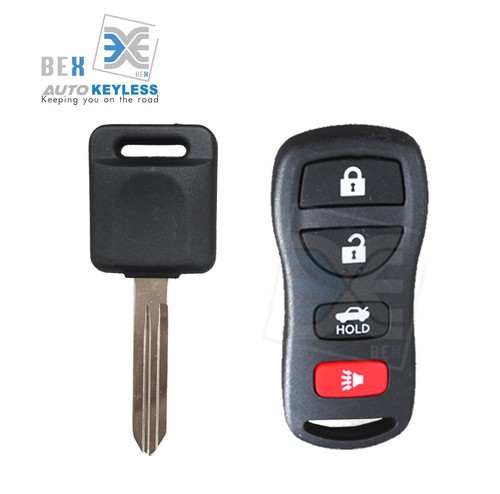 Keyless Entry Remote & Uncut Key Chip Transponder Ignition For Nissan ...