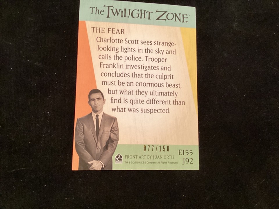 TWILIGHT ZONE ROD SERLING EDITION GOLD FOIL SIGNATURE E155 #77/150 CARD ...