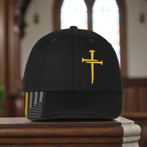 Christian Hats for Men Women Jesus 3 Nail Cross YELLOW Line Hat YELLOW ...