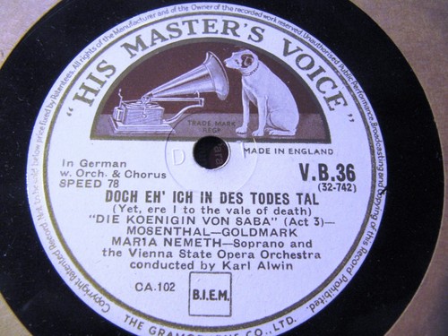 1929 Maria NEMETH Goldmark Queen of Sheba Der Freund is dein Karl Alwin ...