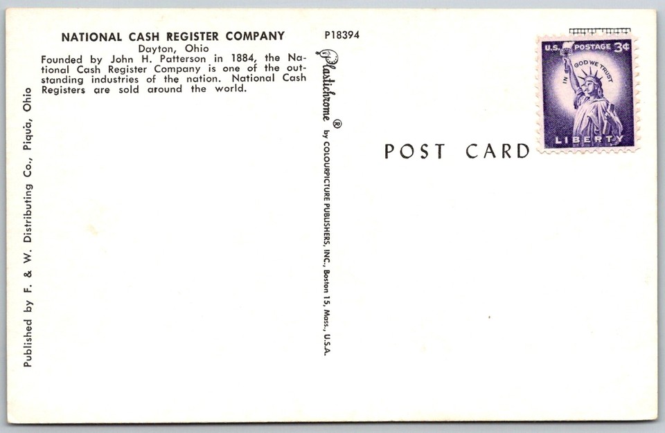 Vtg Postcard National Cash Register Company Headquarters Dayton, OH ...