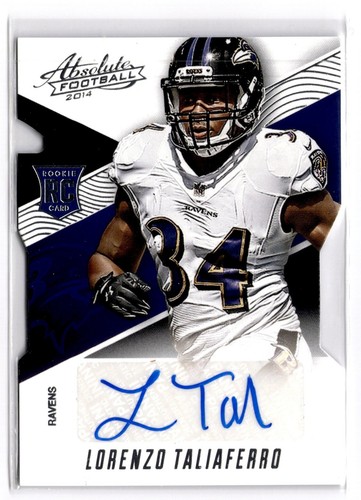 2014 Panini Absolute Lorenzo Taliaferro #165 Die-Cut Auto RC Baltimore ...