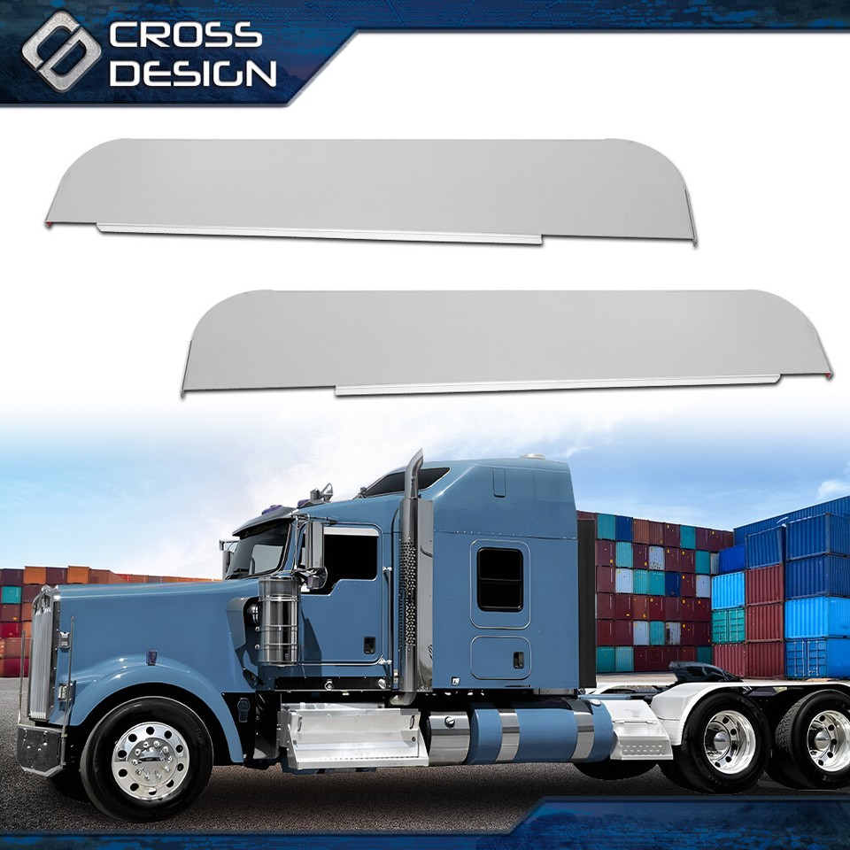 Silver 5" Stainless Steel Chop Top Door Trim For Kenworth T600 T660 ...