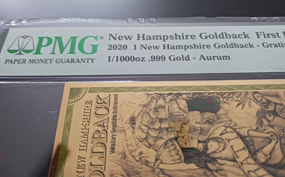 2020 1 New Hampshire Goldback Aurum Gold PMG-70 Star Note FDI | eBay