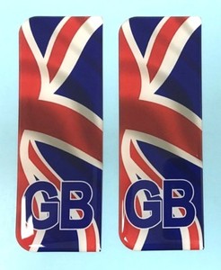 Domed Waving Union Jack GB Vehicle Number Plate Stickers - HIGH GLOSS ...