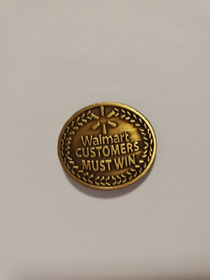 NEW Gold Walmart Customers Must Win Lapel Pin Round Hogeye 2009 | eBay