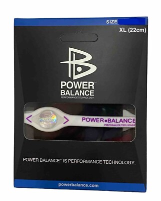 Power Balance Band - White with Purple words - Size XLarge | eBay Australia