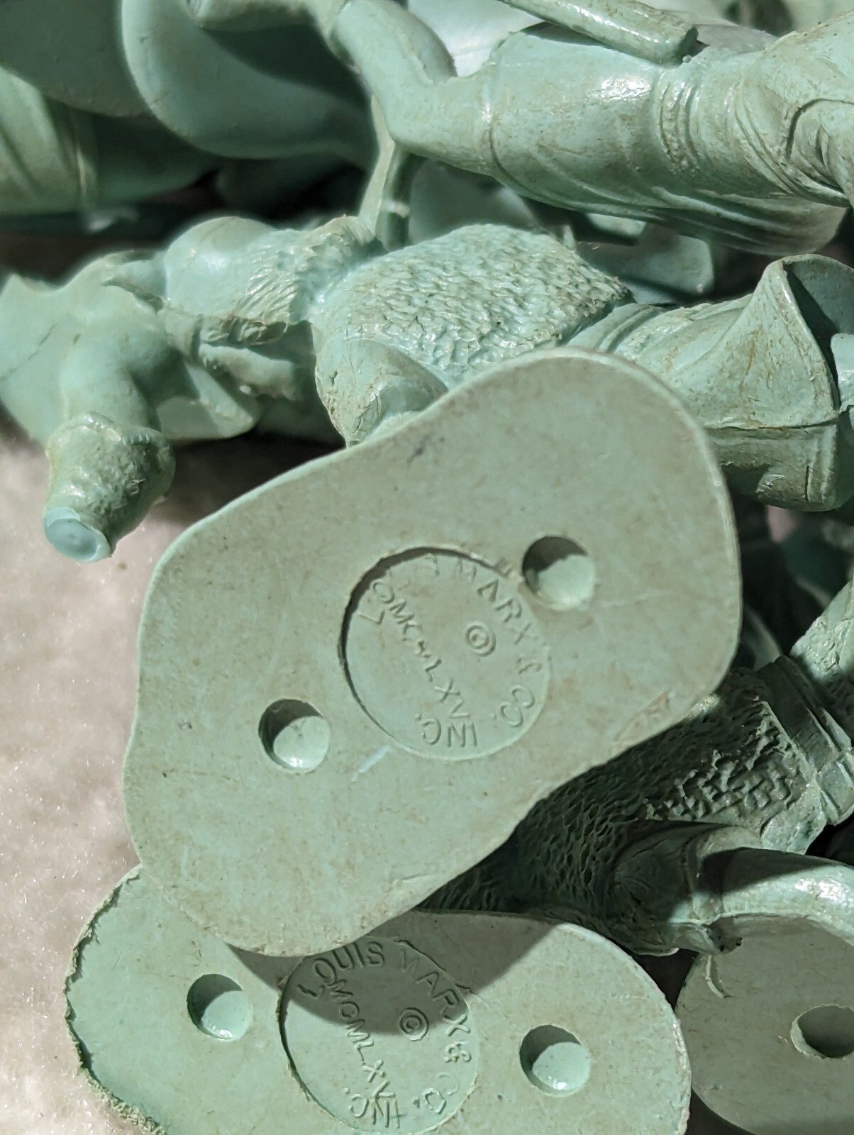 Vintage Louis Marx 2.25" Light Green Vikings Lot of 23 Wounded Damaged ...