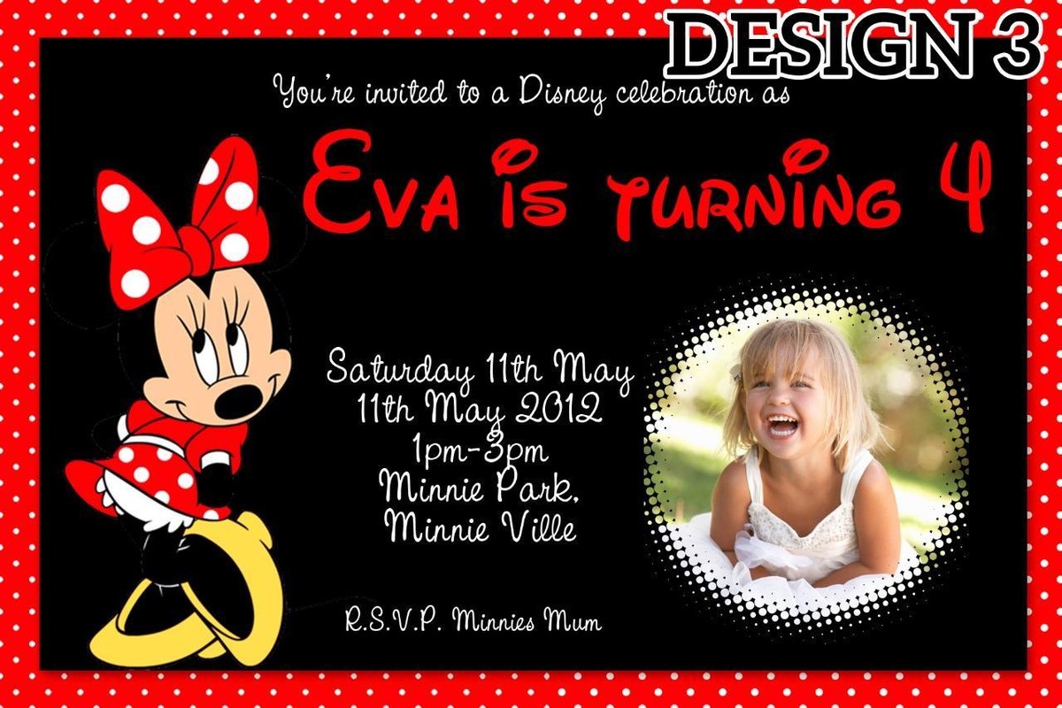 Red Minnie Mouse Invitations