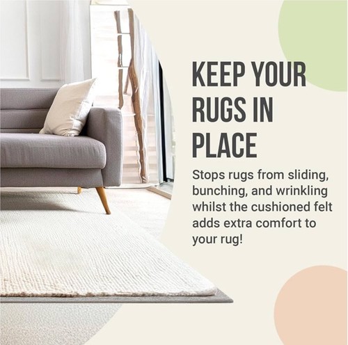 Premium Non Slip Rug Pad 5x8 Feet, 1/4" Thick Cushioned Rug Gripper for ...
