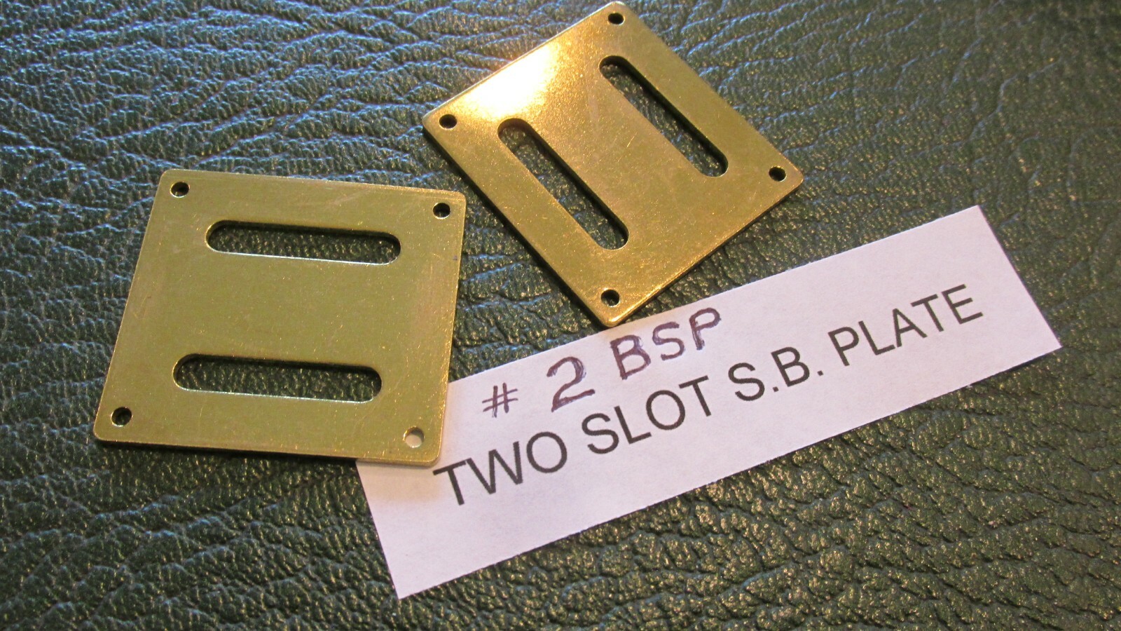 2 BSP TWO SLOT Solid Brass PLATE Leather SLOT PLATE FLAT SLOT GROMMET ...