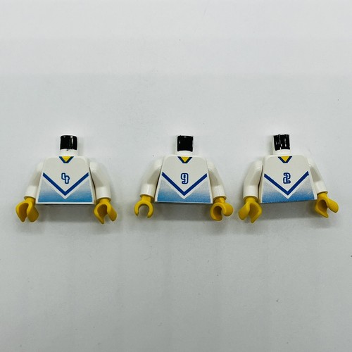 Lego Minifigure Torsos Lot of 3 White Torso Soccer Jersey Shirts | eBay