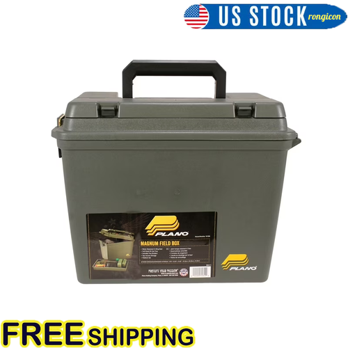 Ammo Storage Box W/ Handle Lift Tray Divider & Latch Water Resistant ...