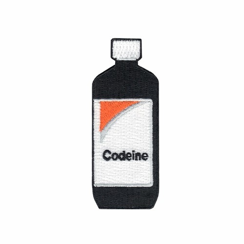Codeine Bottle Emoji Motif Iron On Embroidered Applique Patch ...