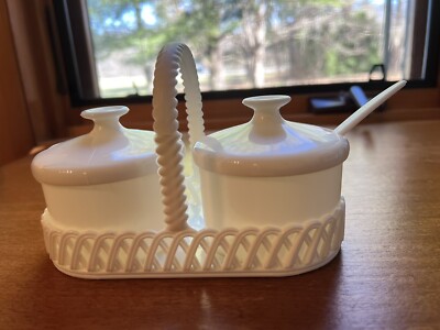 Vintage Dialene Better-Maid Condiment Set in Basket Caddy Tray Jam ...
