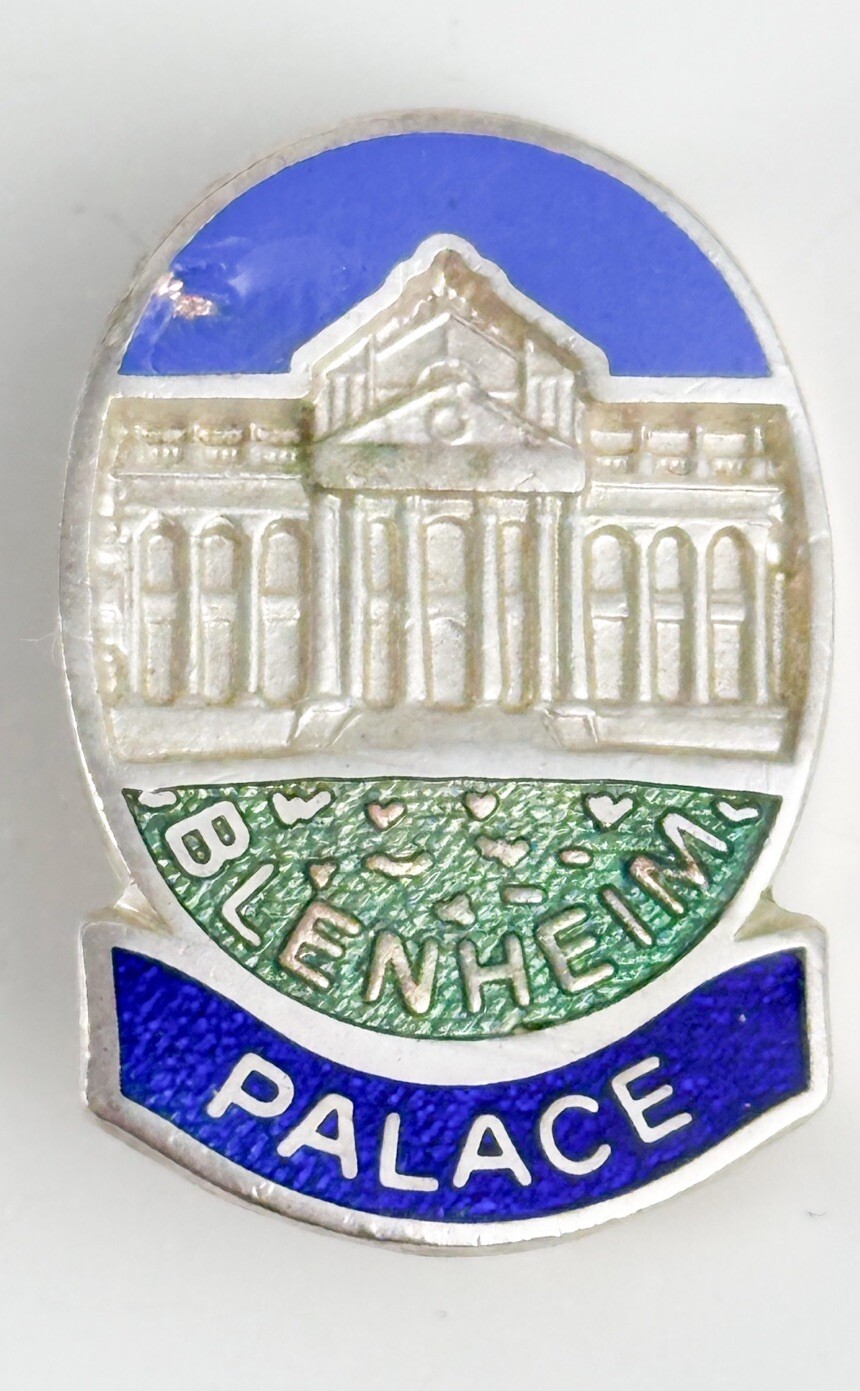 Antique Blenheim Palace Enamel Painted Metal Pin - Gem