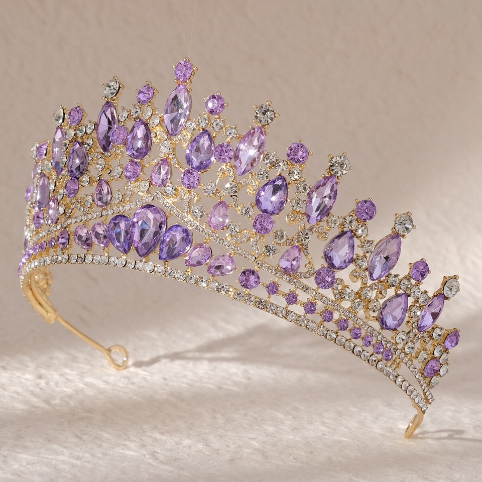 7.5cm Tall Large Crystal Wedding Queen Princess Prom Tiara Crown For ...