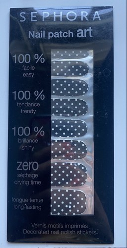 Sephora Nail Art Set Black White Polka Dot Nail Polish Stickers My Fav ...