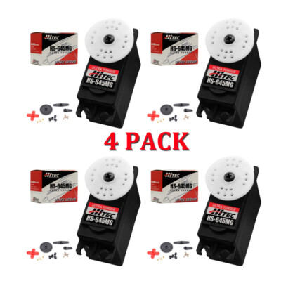 Hitec HS-645MG High Torque 2BB Metal Gear Servo 4-PACK HS645MG / HS645 ...