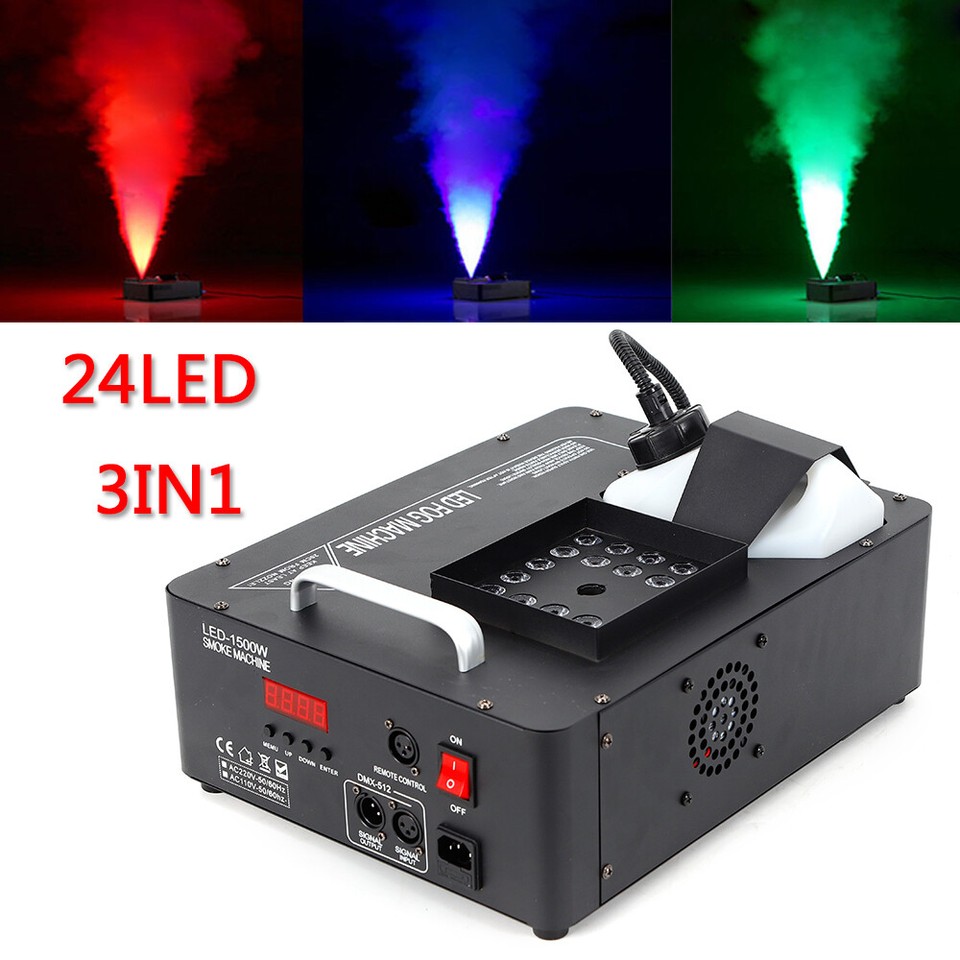 Smoke Fog Machine DMX DJ Party Vertical Spray Fog Stage Light RGB 24 ...