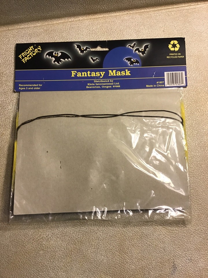 Vintage Fright Factory Fantasy Feather Owl Masquerade Mask Halloween ...