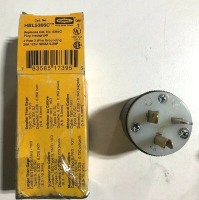 Hubbell Power Entry Connector, 20 A, 125 V - HBL5366C | eBay