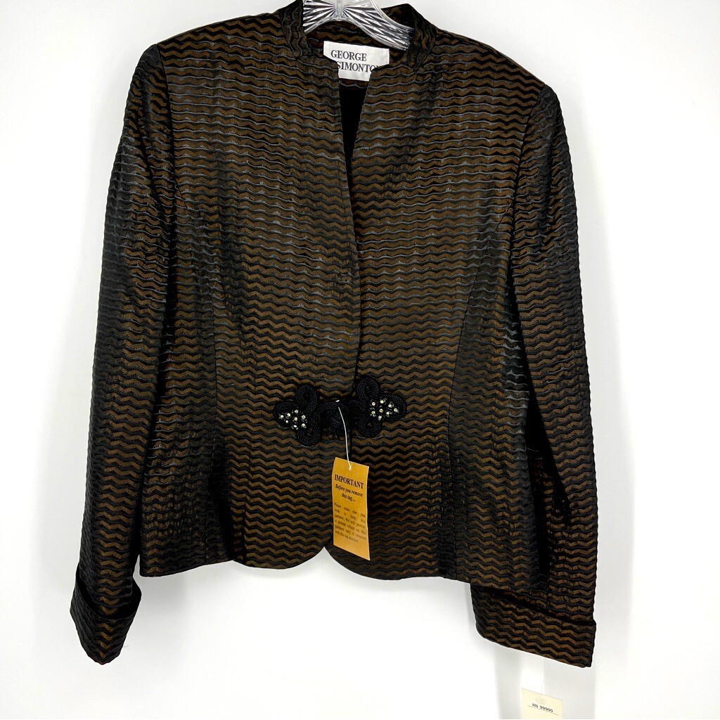NWOT George Simonton Business Jacket Blazer Frog Closure Black & Brown ...