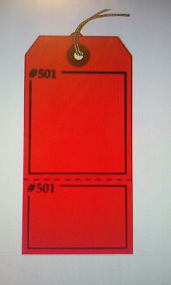 Claim Check/Tag, Numbered 2 Places, 5.75" x 2.875", RED ,2 Part ...