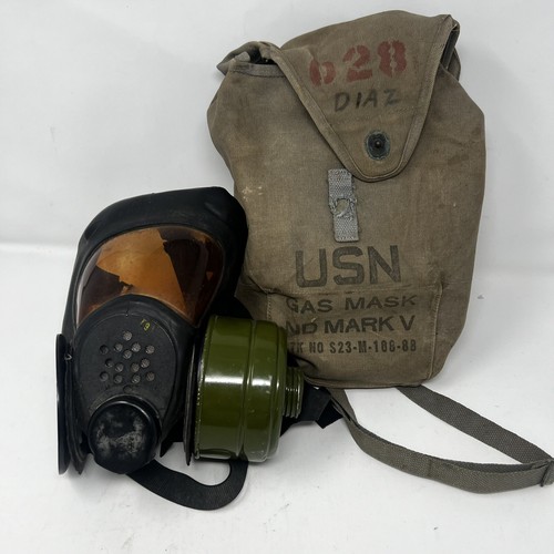 Vintage 1960s US Navy ND Mark V Gas Mask Military Vietnam War With Bag ...
