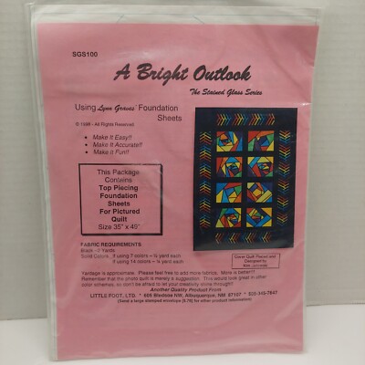 A Bright Outlook Quilt Pattern SGS 100 Stained Glass series by Little ...