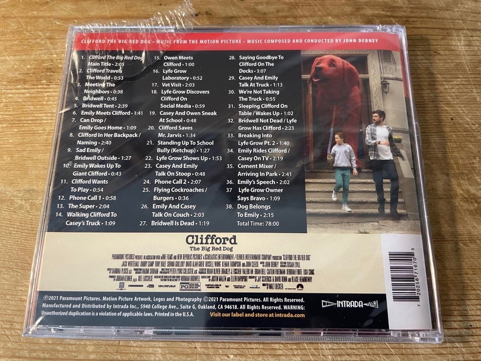 CLIFFORD THE BIG RED DOG (John Debney) OOP Intrada Soundtrack Score CD ...