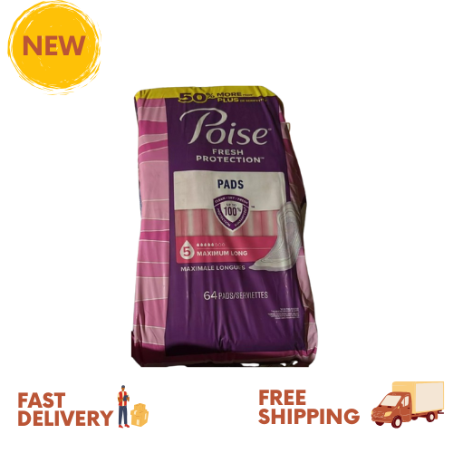 Poise Fresh Protection Pads, 5 Maximum Long, 64 Total Pads | eBay