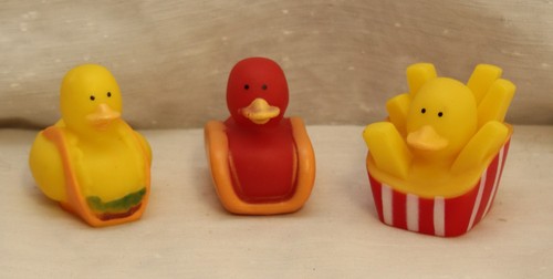 Food Rubber Ducks Taco Hot Dog French Fries 2 inch Oriental Trading Co ...